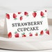 Editable Strawberry Baby Shower Food Label, Red Strawberry Baby Shower ...