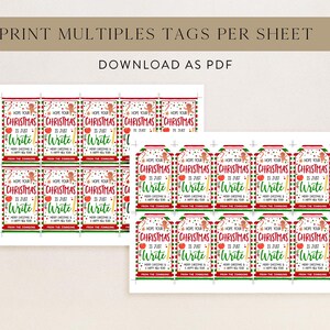 Editable Hope Your Christmas is Just Write Tag, Pencil Christmas Gift ...