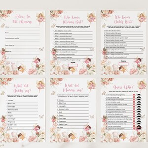 Editable Little Fairy Baby Shower Game Bundle, Wildflower Fairy Baby ...