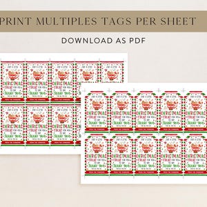 Editable Just a Little Treat for You Christmas Tag, Employee ...