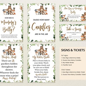 Editable Woodland Baby Shower Game Bundle, Boy Woodland Baby Shower ...
