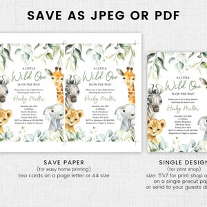Editable A Little Wild One on the Way Baby Shower Invitation - Etsy