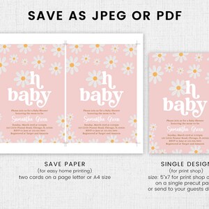 Editable Daisy Baby Shower Invitation Bundle Oh Baby Daisy - Etsy