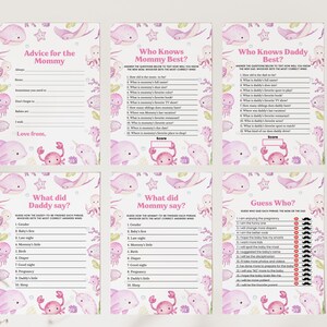 Editable Girl Under the Sea Baby Shower Game Bundle, Ocean Baby Shower ...