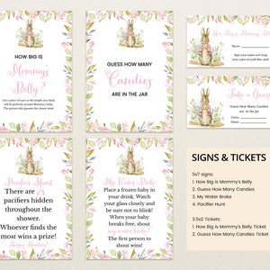 Editable Peter Rabbit Baby Shower Game Bundle, Pink Peter Rabbit Baby ...