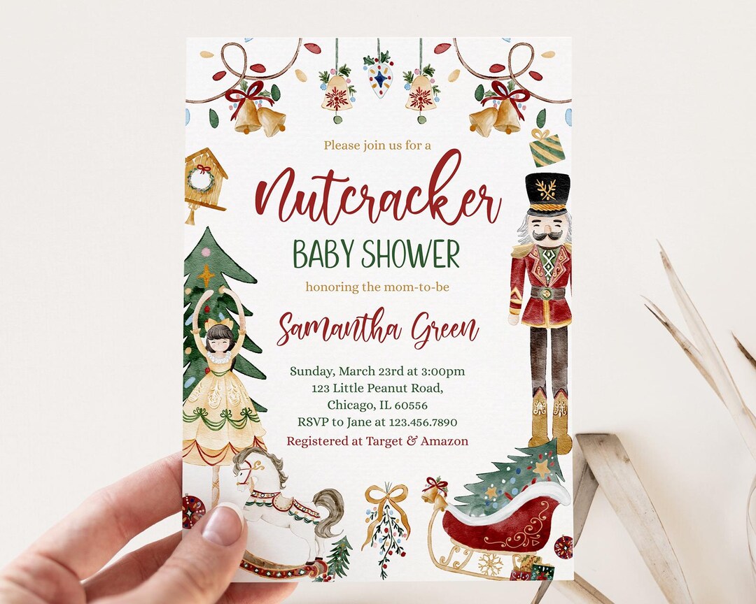 Editable Nutcracker Baby Baby Shower Invitation, Sugar Plum Fairy Baby ...