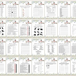 Editable Winter Penguin Baby Shower Game Bundle, Gender Neutral Penguin ...