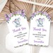 Editable Purple Elephant Baby Shower Favor Tag, Girl Elephant Baby ...