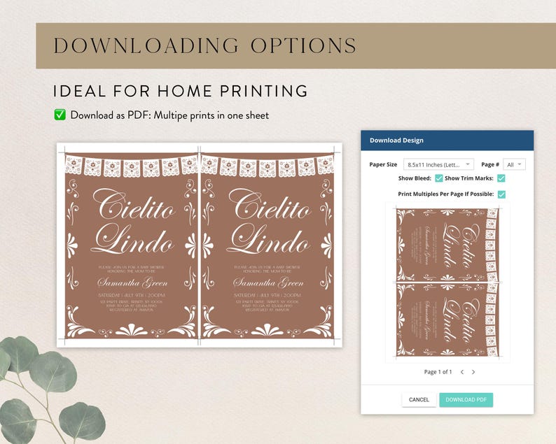 Editable Cielito Lindo Gender Neutral Baby Shower Invitation Bundle ...