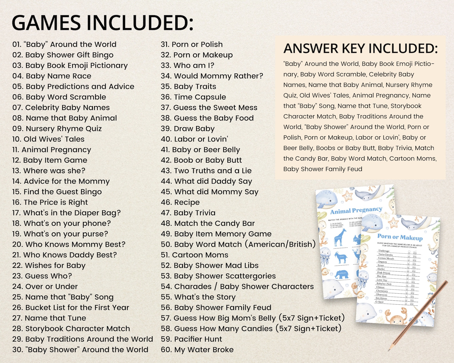 Editable Boy Under the Sea Baby Shower Game Bundle, Ocean Baby Shower ...