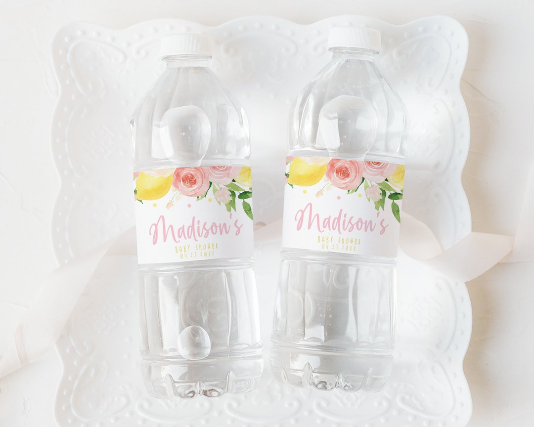 Editable Lemonade Baby Shower Water Bottle Label, Sunshine Lemonade ...