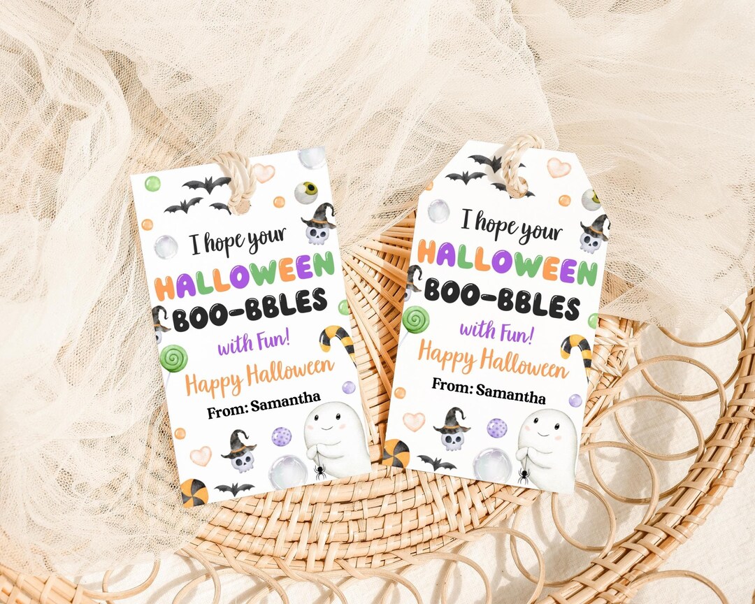Editable Hope Your Halloween Boo-bbles With Fun Favor Tag, Halloween ...