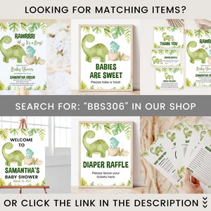Editable Dinosaur Baby Shower Game Bundle, Boho Greenery Dinosaur Baby ...