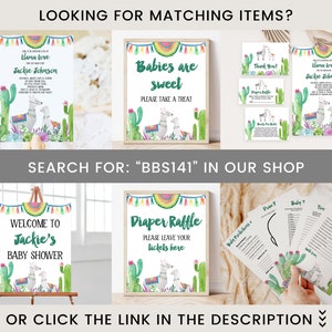 Editable Llama Baby Shower Welcome Sign, Cactus Llama Baby Shower ...