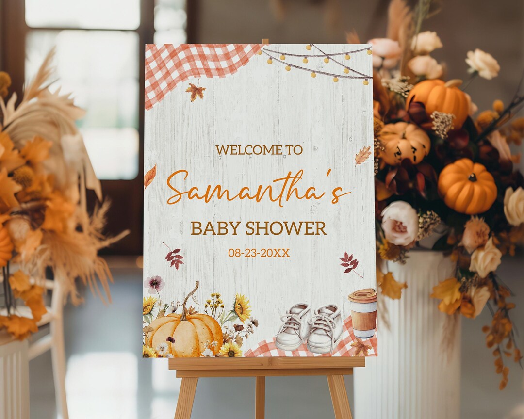 Editable Gender Neutral Pumpkin Spice Everything Nice Baby Shower ...