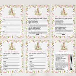 Editable Peter Rabbit Baby Shower Game Bundle, Pink Peter Rabbit Baby ...