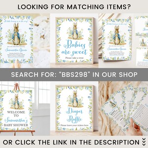 Editable Peter Rabbit Baby Shower Welcome Sign,blue Peter Rabbit ...