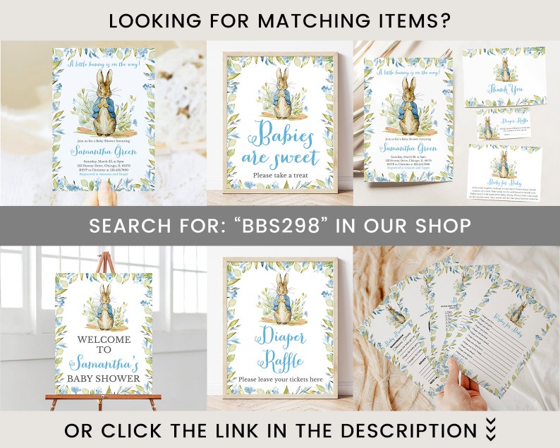 Editable Peter Rabbit Baby Shower Welcome Signblue Peter - Etsy