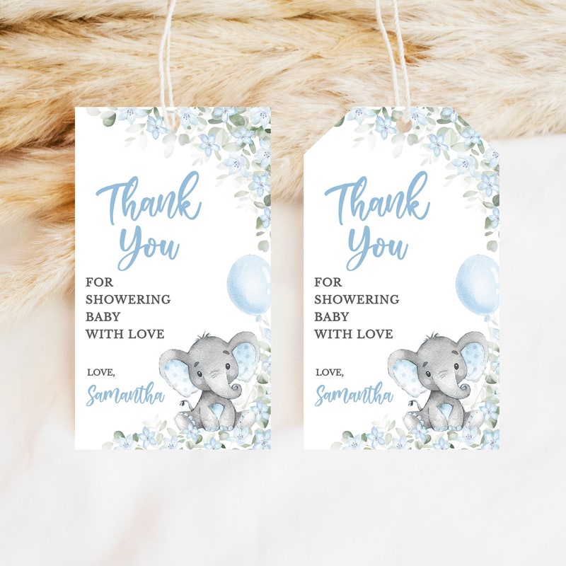 Elephant Favor Tag - Etsy