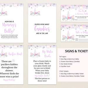 Editable Unicorn Baby Shower Game Bundle Unicorn Baby Shower - Etsy