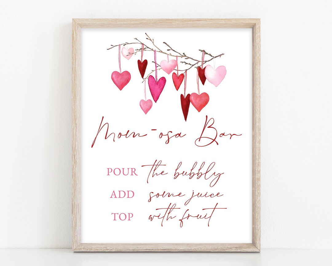 Momosa Bar Table Sign Valentine Baby Shower A Little - Etsy