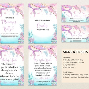 Editable Mermaid Baby Shower Game Bundle, Under the Sea Baby Shower ...