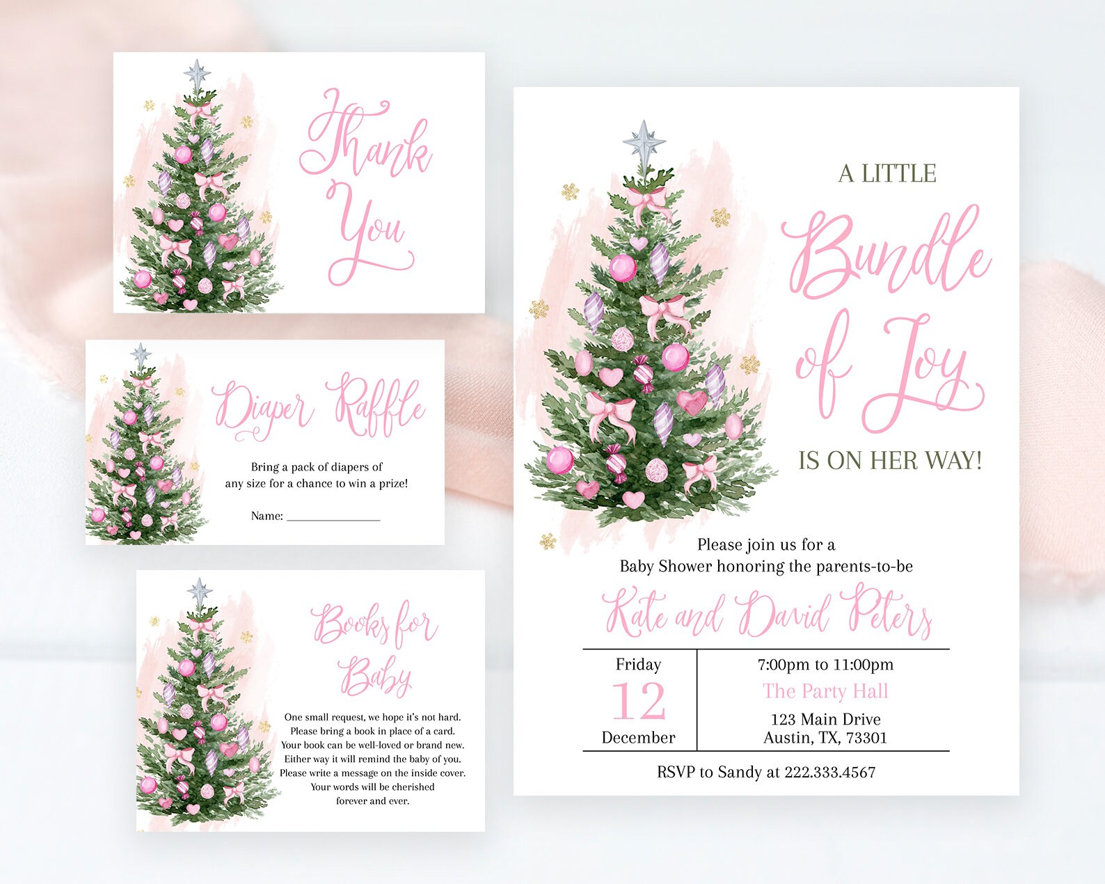 Editable A Little Bundle of Joy Christmas Baby Shower - Etsy