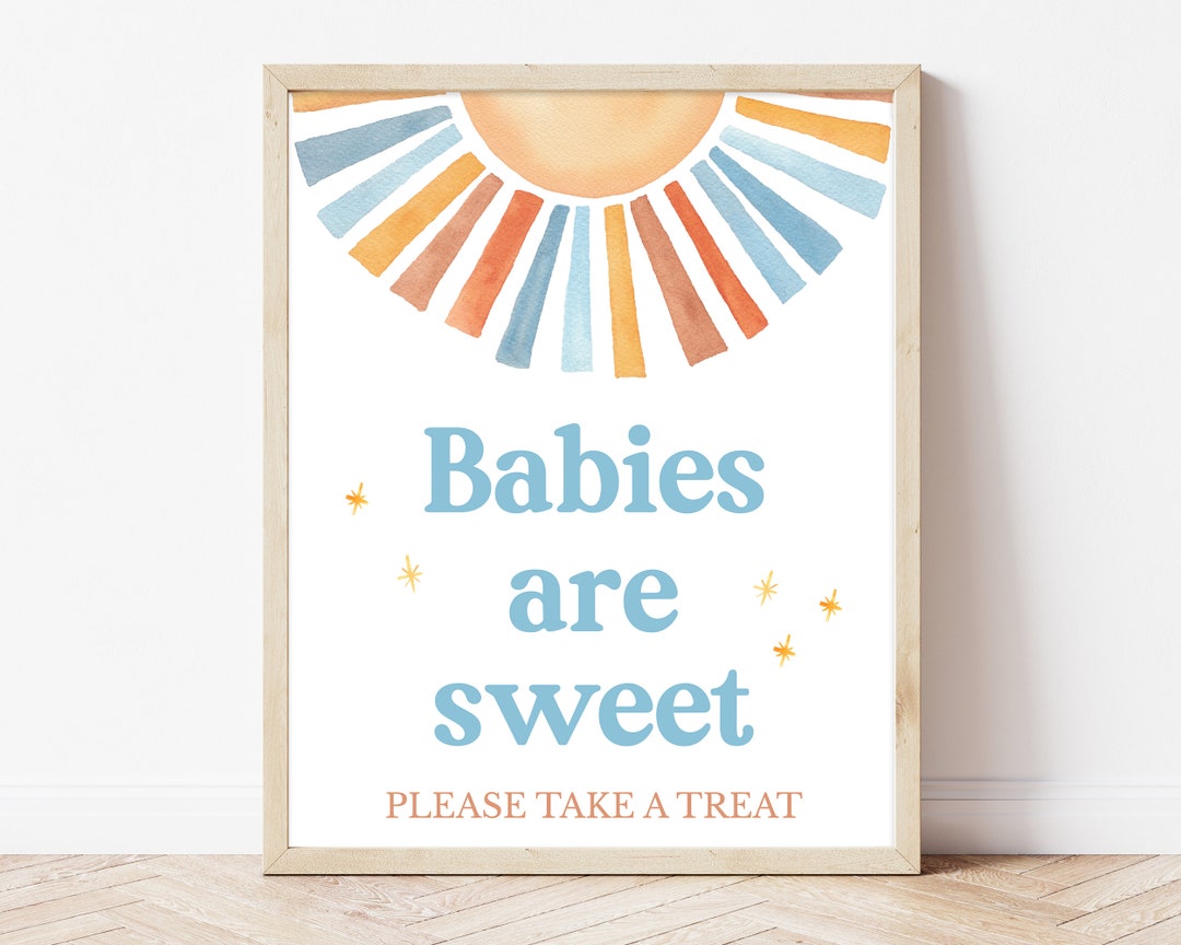 Babies Are Sweet Sign Sunshine Baby Shower Here Comes the Son - Etsy
