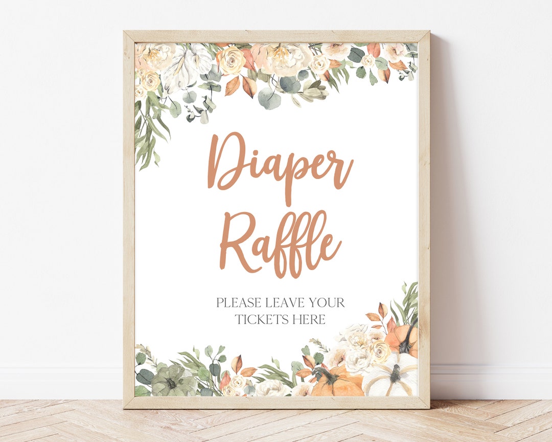Diaper Raffle Sign Little Pumpkin Baby Shower Fall Rustic - Etsy