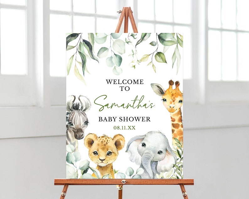 Editable A Little Wild One Baby Shower Welcome Sign Safari - Etsy Canada