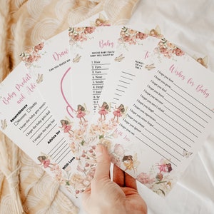 Editable Little Fairy Baby Shower Game Bundle, Wildflower Fairy Baby ...
