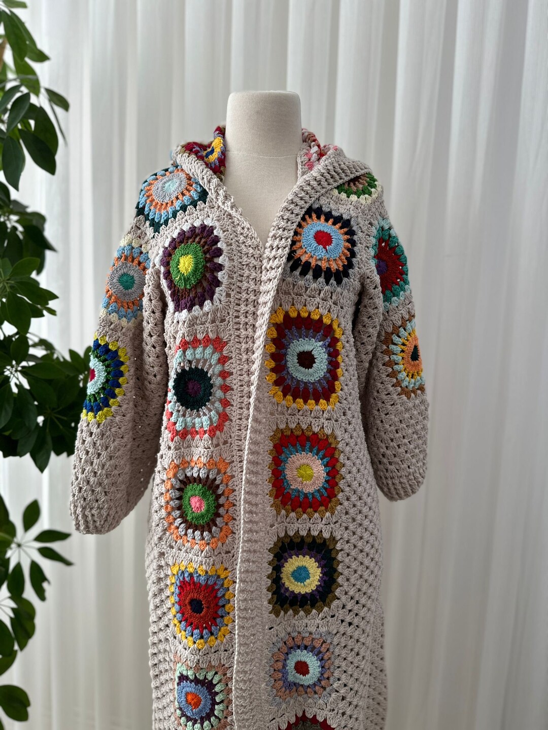 Handmade Cardigan, Hand Knitted Sweater, Mother's Day Gift, Multicolor ...