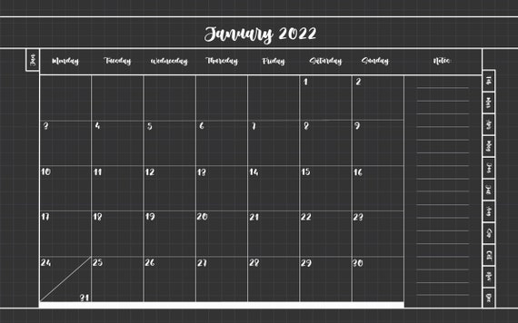 Simple Digital Calendar | Etsy