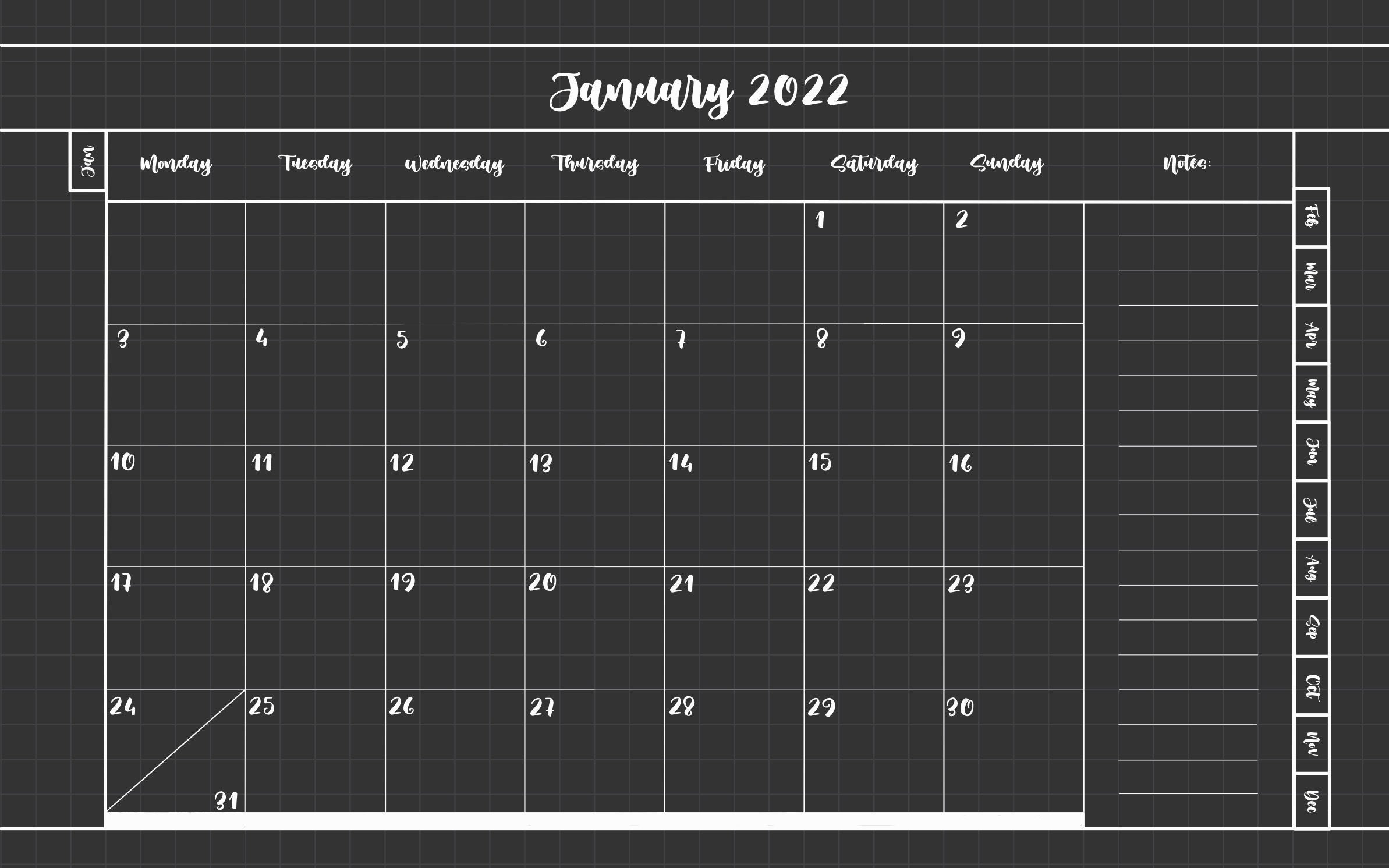 Simple Digital Calendar | Etsy