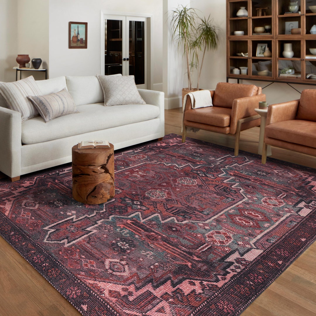 Antique Burgundy Turkish Vintage Rug Oriental Medieval Rugs - Etsy