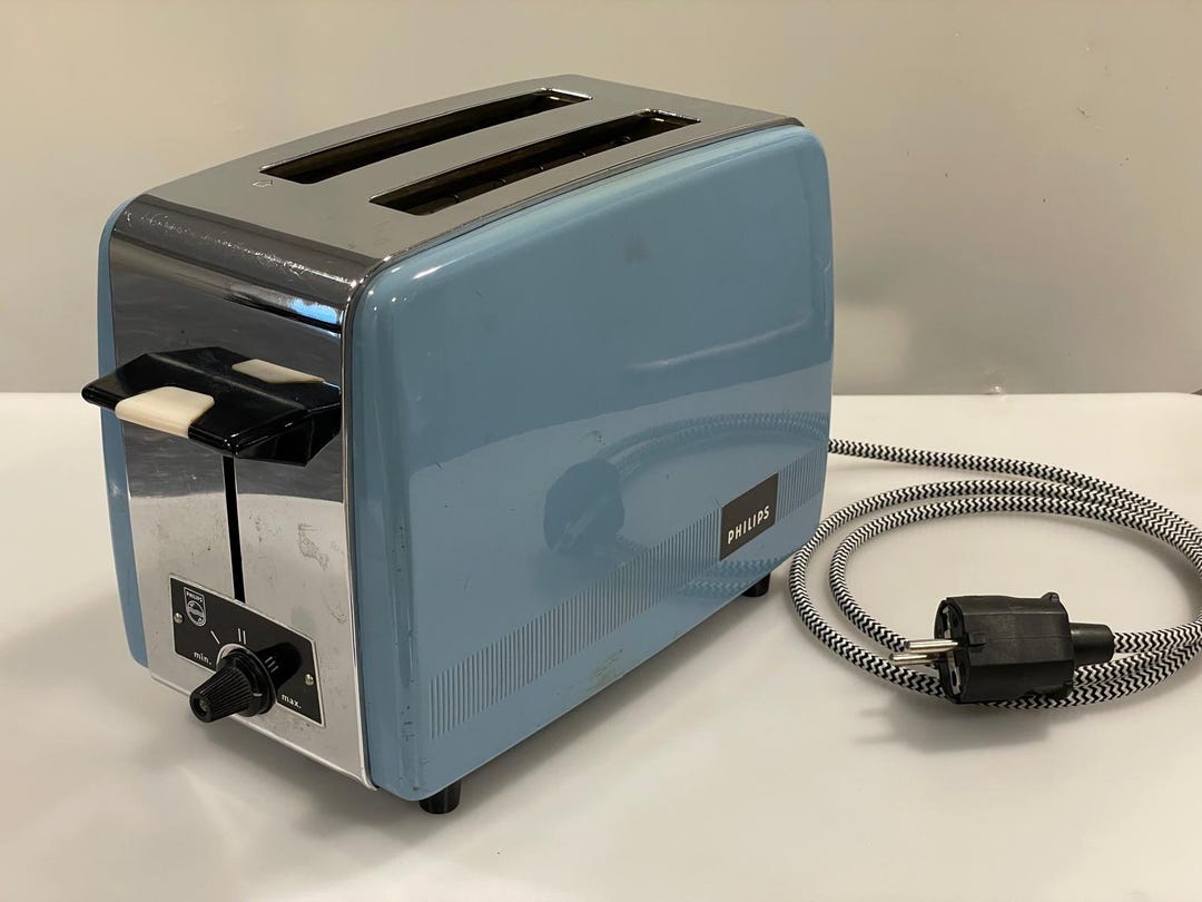 Original 1950s Philips Toaster HM 3410 – Rare Blue Enamel – Working! - Etsy