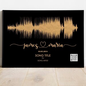 Playable QR Code Sound Wave Printable, Wedding Song Gift for Him ...