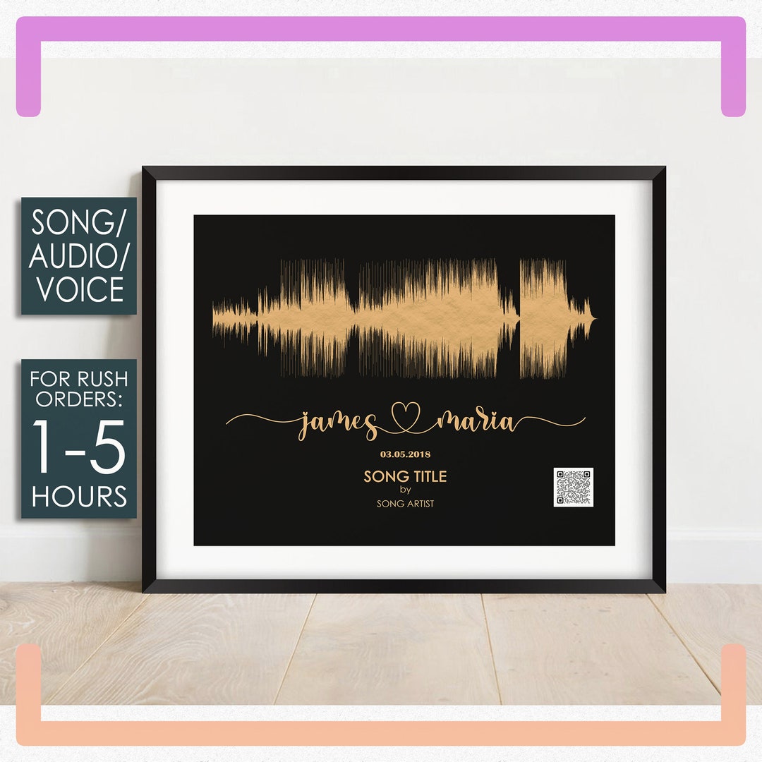 Playable QR Code Sound Wave Printable, Wedding Song Gift for Him ...