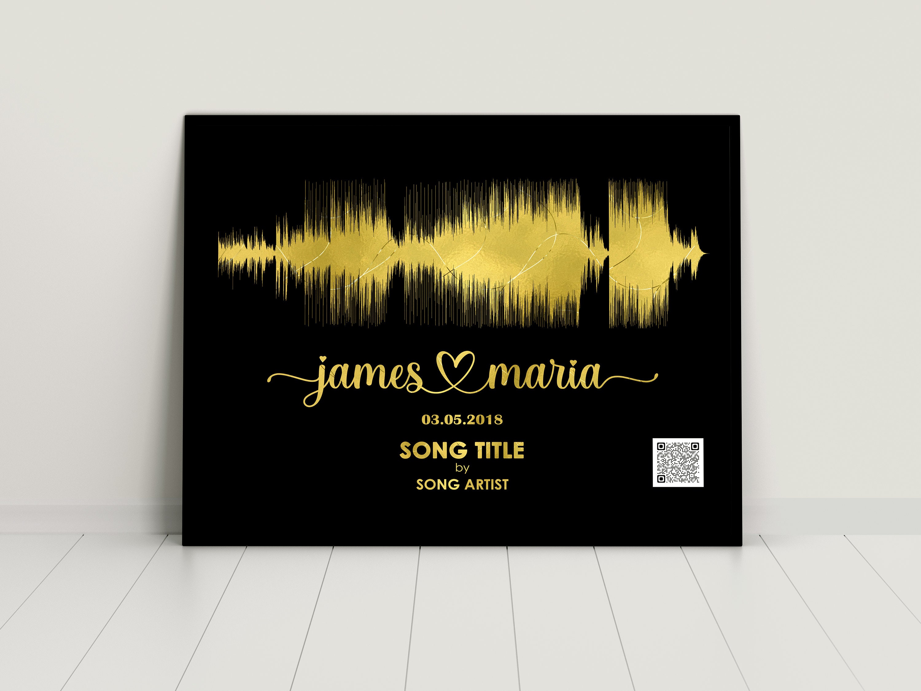 Playable QR Code Sound Wave Printable, Wedding Song Gift for Him ...