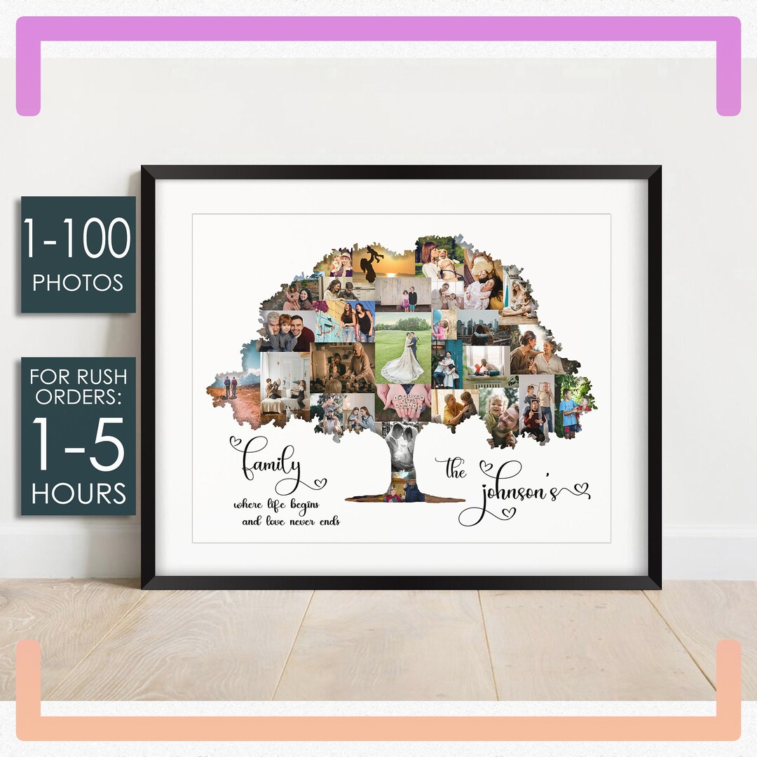 Family Tree Collage, Custom Family Tree Photo, Personalized Family Tree ...