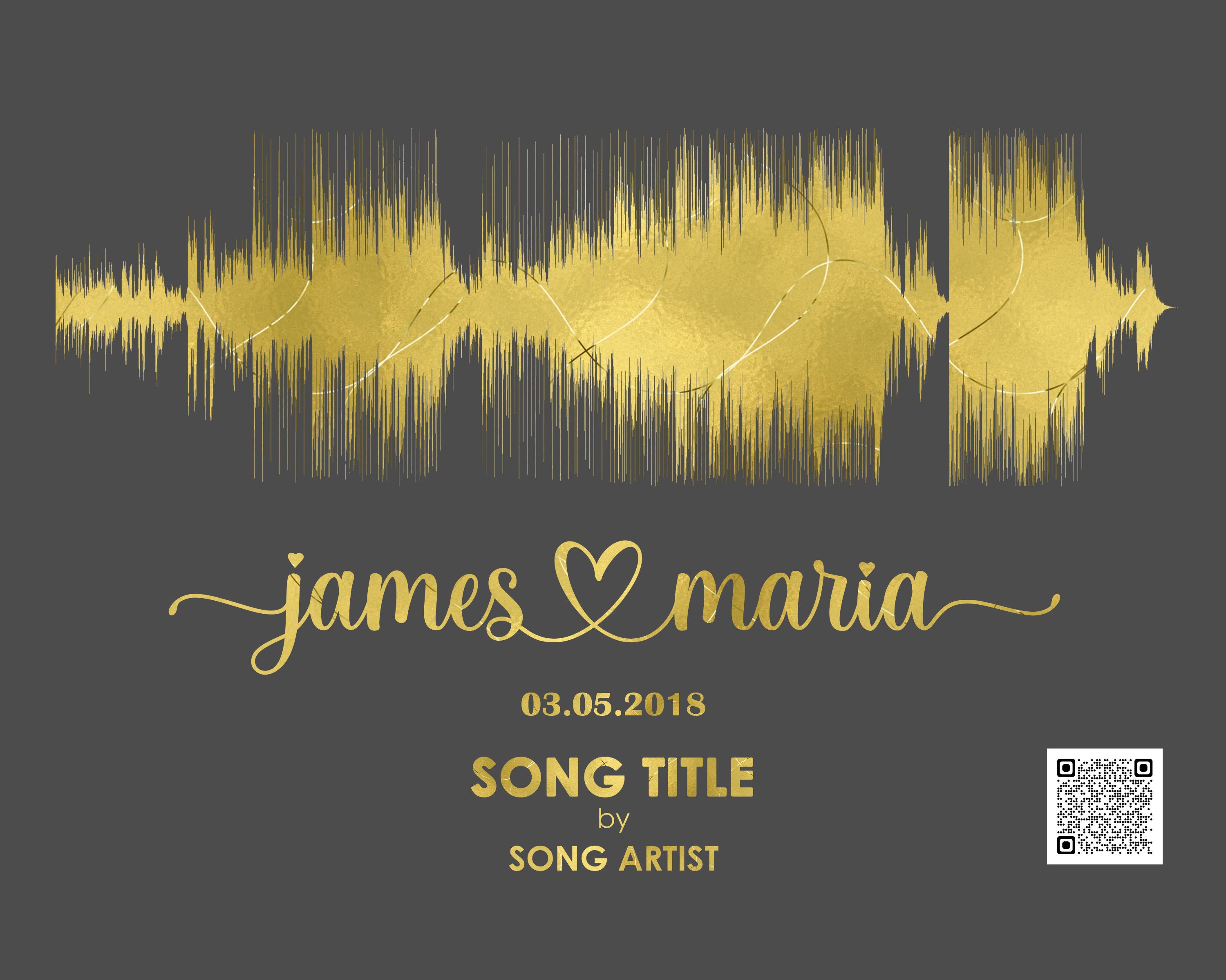 Playable QR Code Sound Wave Printable, Wedding Song Gift for Him ...