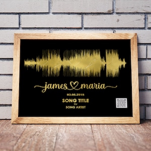 Playable QR Code Sound Wave Printable, Wedding Song Gift for Him ...