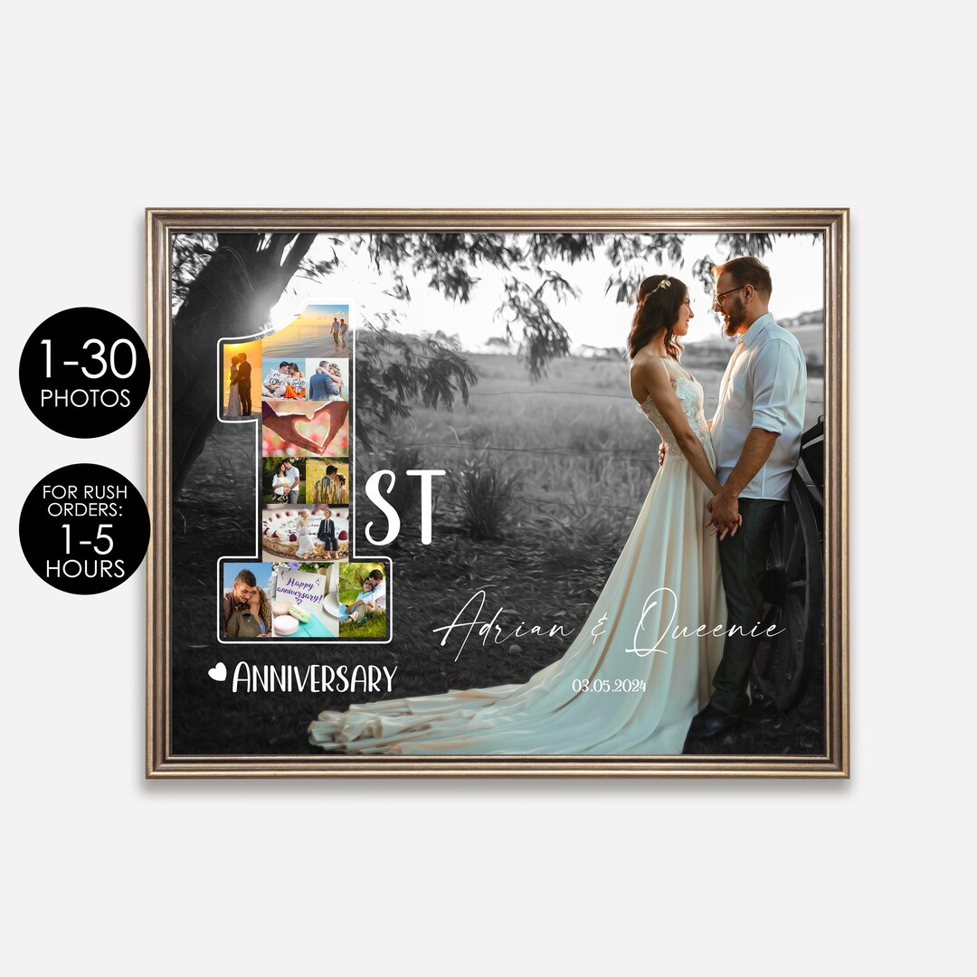 Our First Year Together Personalized Photo Collage, One Year ...