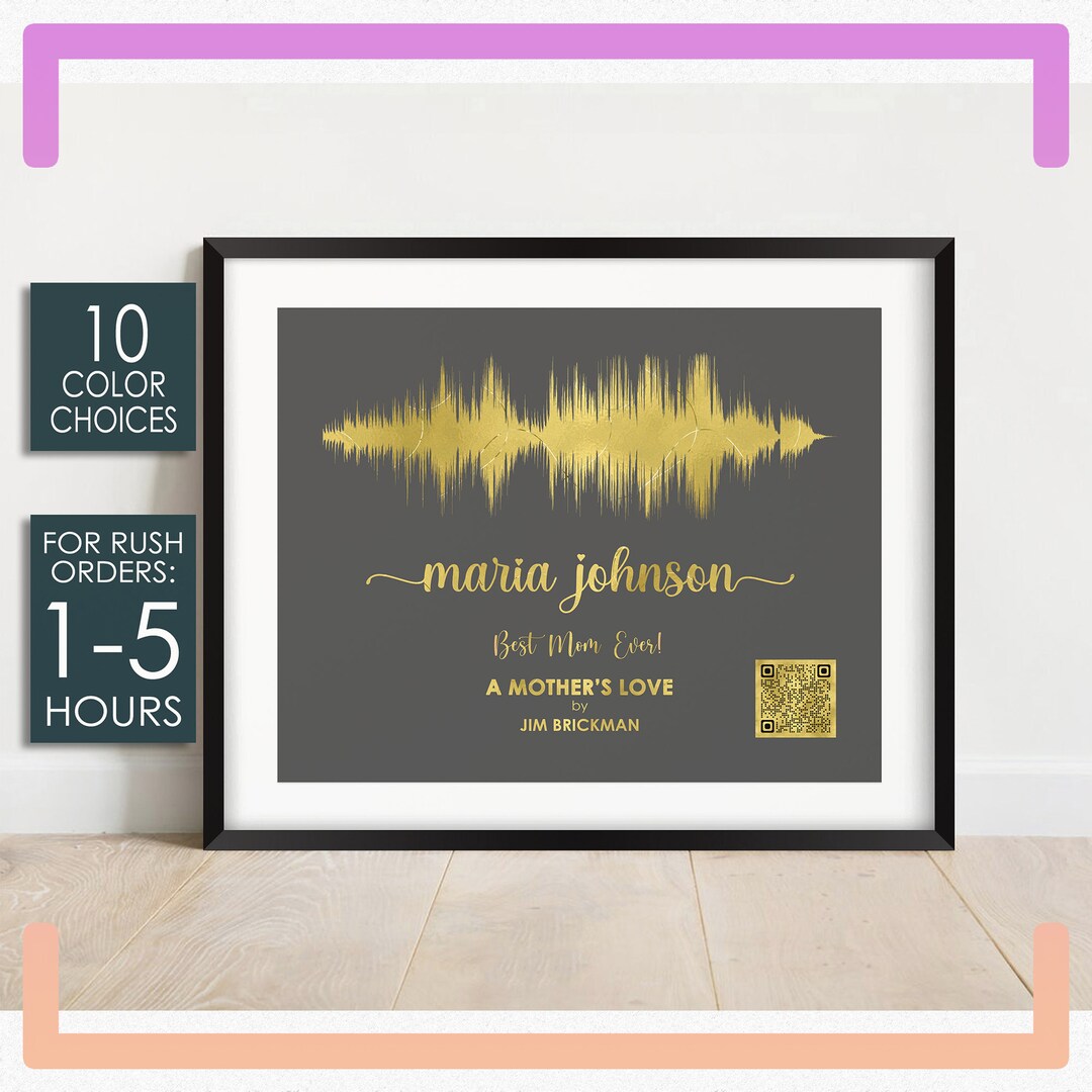 Sound Wave Art QR Code, Voice Recording Gift, Personalized, Labor Day ...