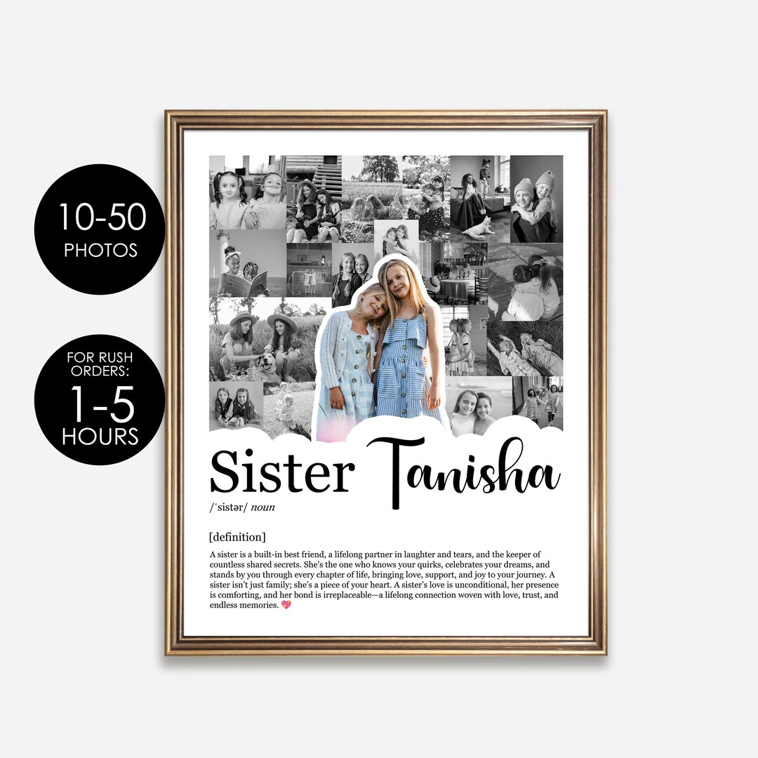 Sisters Photo Collage Gift for Her, Personalized Photo Collage Gifts ...