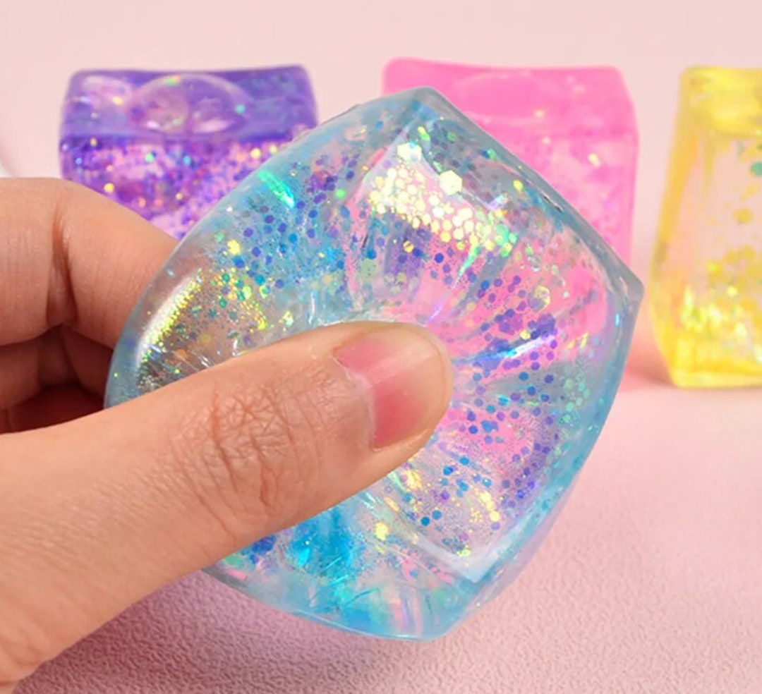 Mini Squishi Toys Mochi Ice Block Stress Ball Toy Kawaii - Etsy