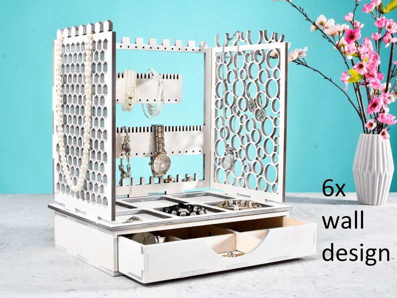 DIGITAL Product 6 X Wall Design Organizer Jewelry Stand Dxf, Svg, Ai 1/ ...