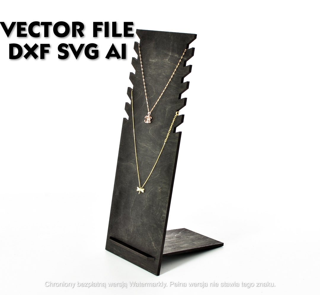 Digital Product Stand Rack for Necklaces, DXF SVG AI Files 1/8,1/4 Inch ...