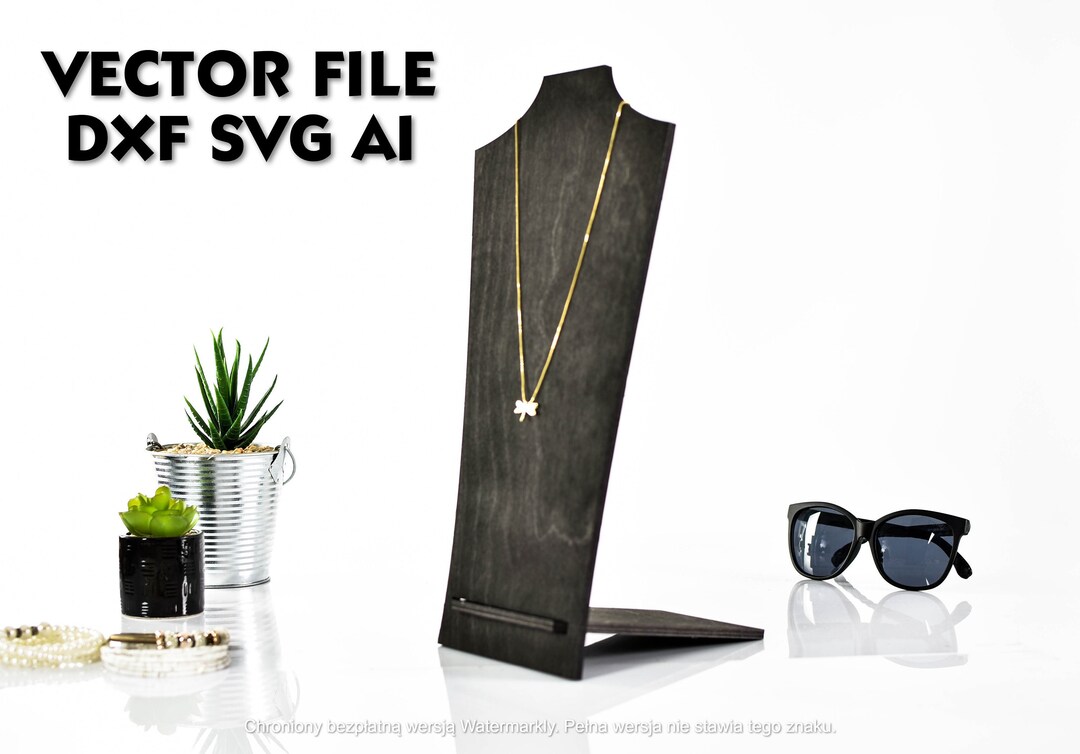 Digital Product Stand Rack for Necklaces, DXF SVG AI Files 1/8, 1/4 ...