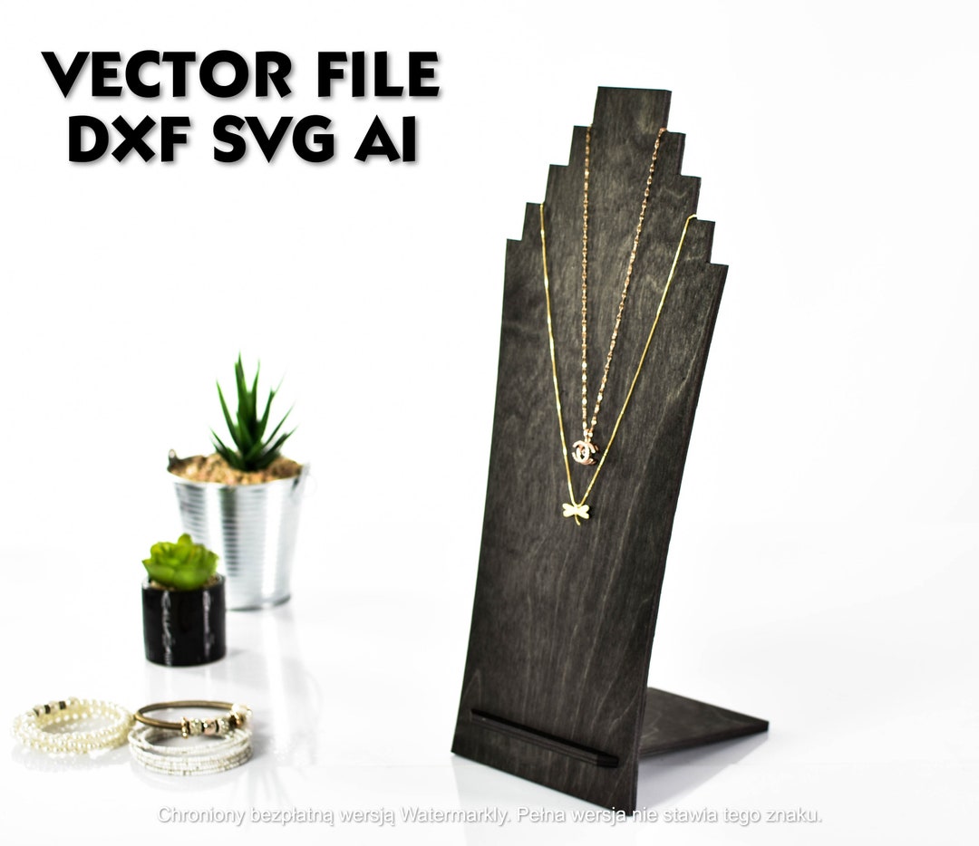 Digital Product Stand Rack for Necklaces, DXF SVG AI Files 1/8 in 1/4 ...